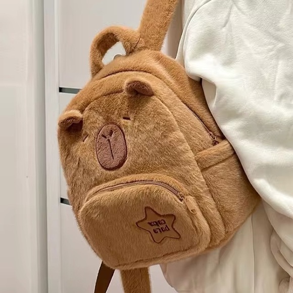 Pooki | Accessories | Nwt Plush Capybara Backpack From Hey Pooki | Poshmark